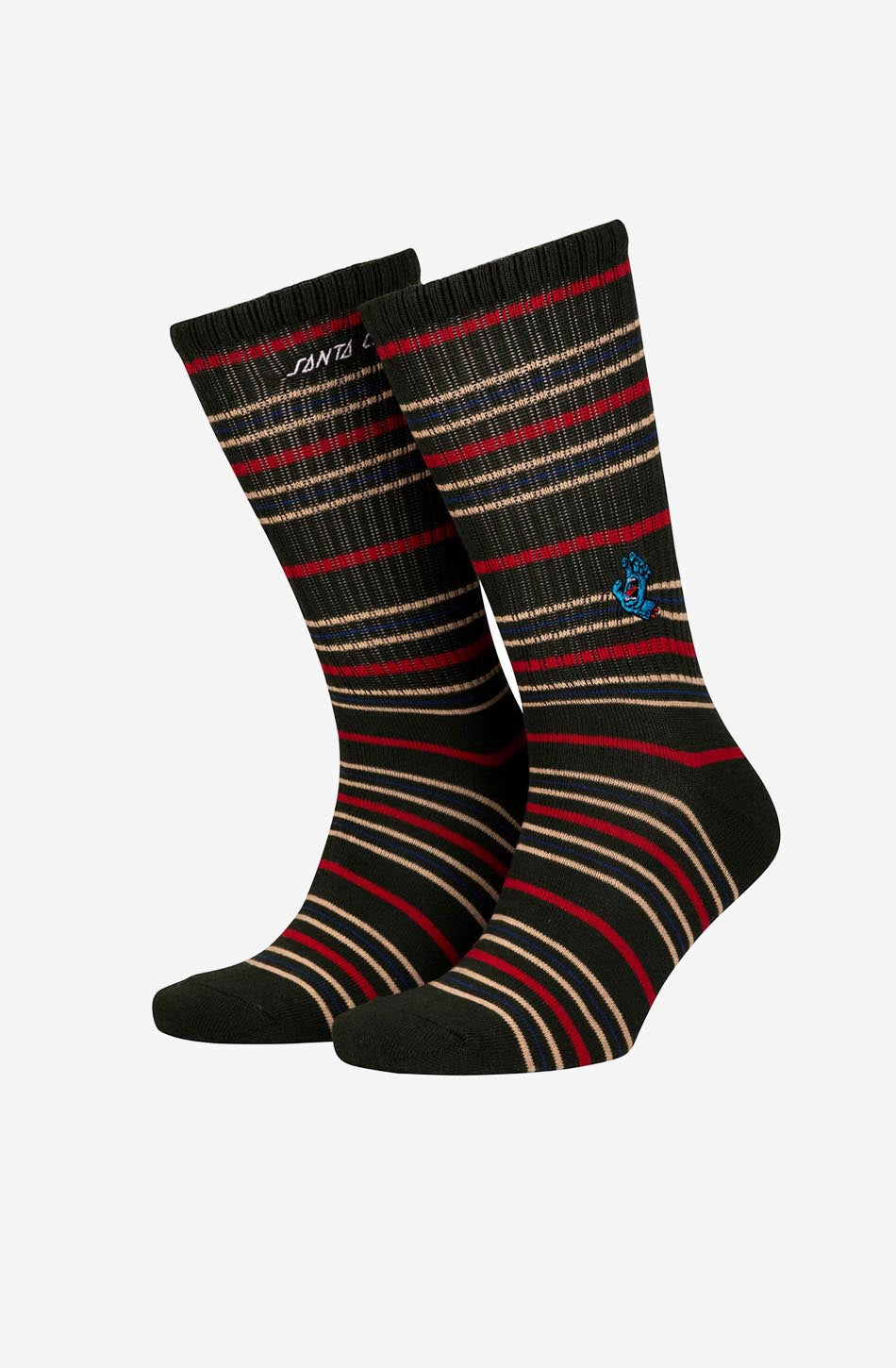 Calcetines Santa Cruz Screaming Mini Hands Sage Stripe- Accesorios ...